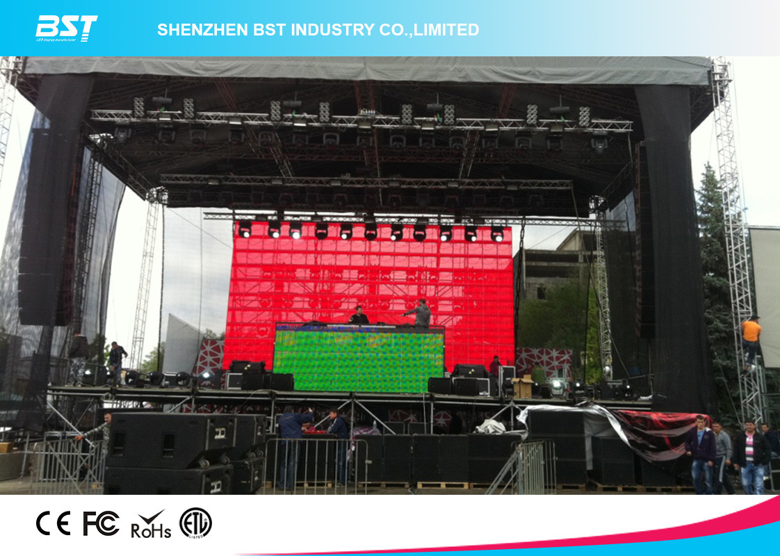Windproof outdoor Rental Transparent LED Screen Pixel Pitch 10mm Led ...