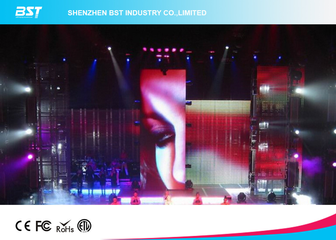 High Brightness p10mm Transparent Led Curtain Screen With SMD 3528 LEDS ...